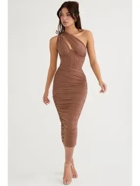 House of CB | Dresses | New House Of Cb Valentina Dress Mocha Chocolate ...